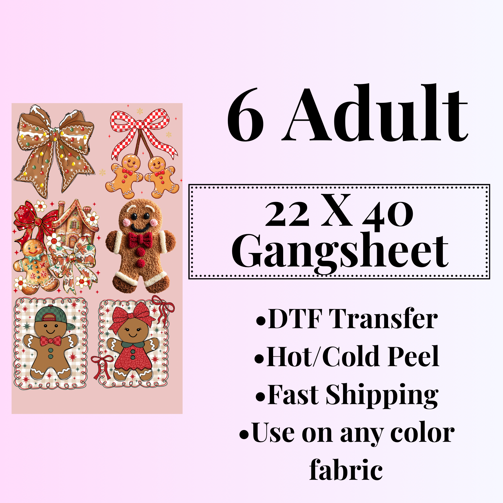 Gingerbread Man 22 X 40 Premade Gangsheet – Press